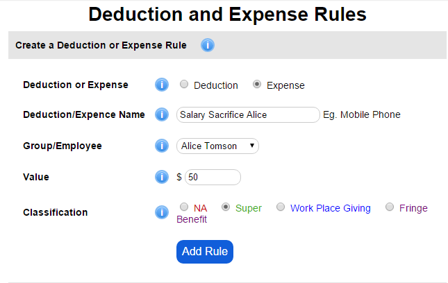 Deduction and Expense Rules